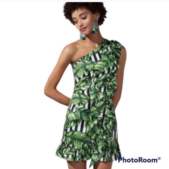 Red Carter | Dresses | Red Carter Havana Leaf One Shoulder Dress | Poshmark